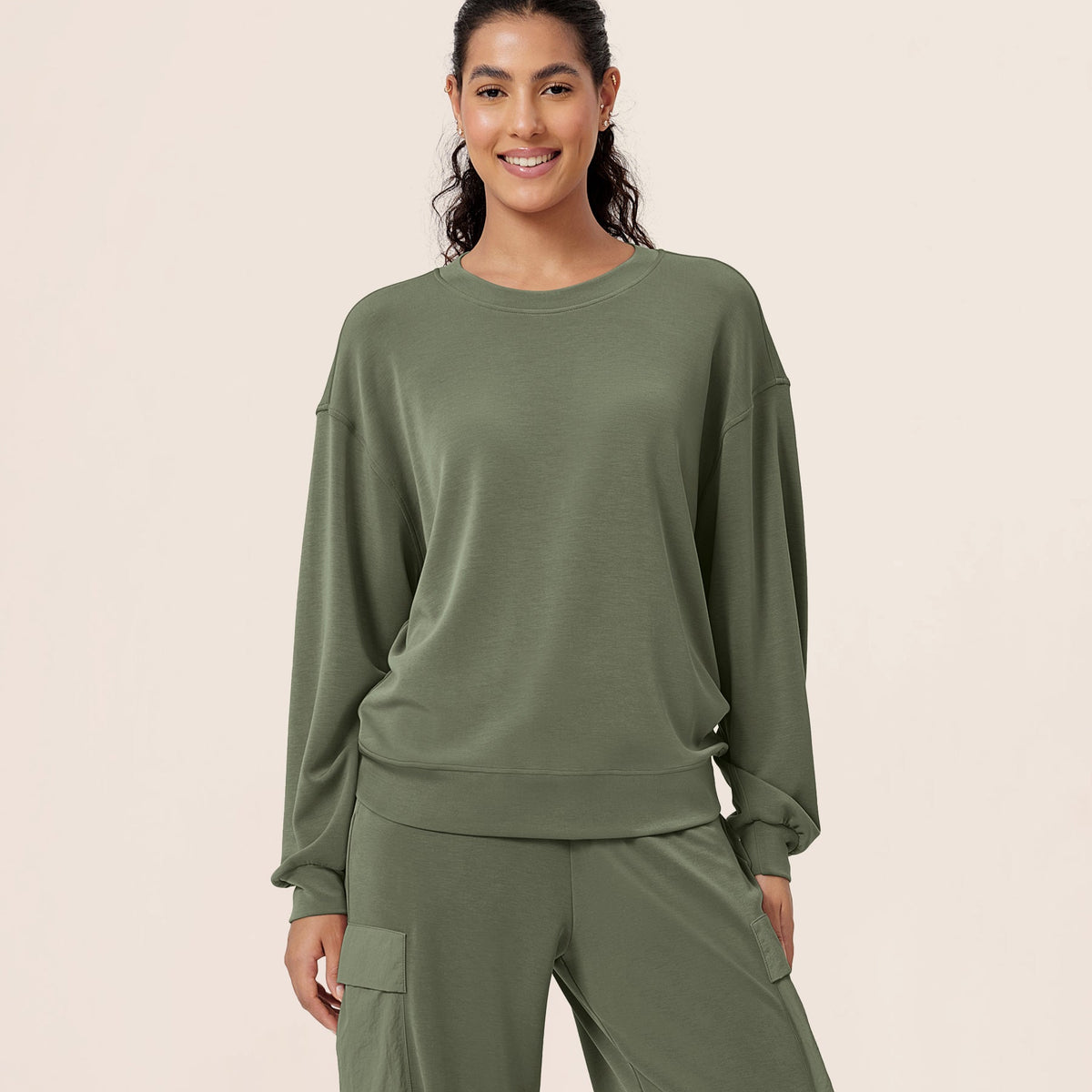 Modal Soft Oversized Crew Neck Sweatshirts – ododos