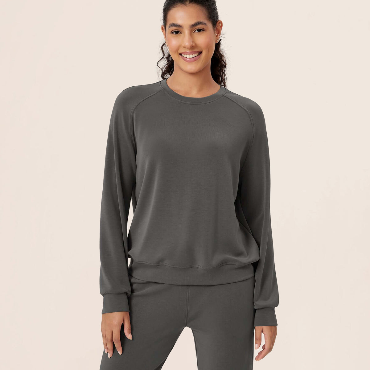 Modal Soft Raglan Long Sleeve Sweatshirts for Comfort – ododos